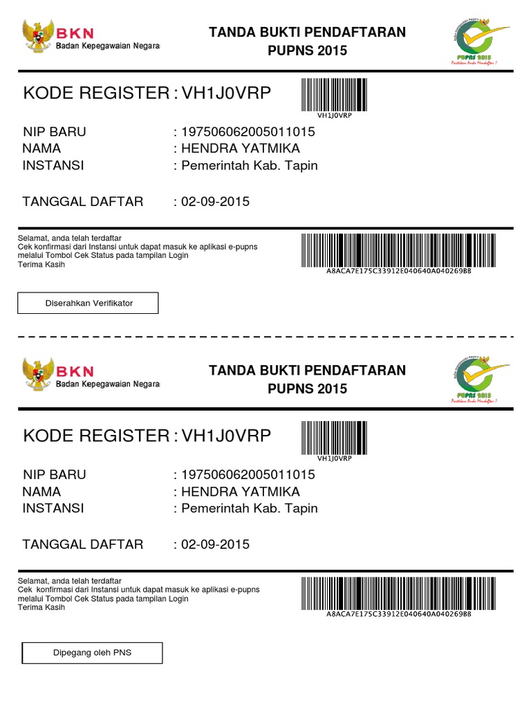 Contoh Registrasi | PDF