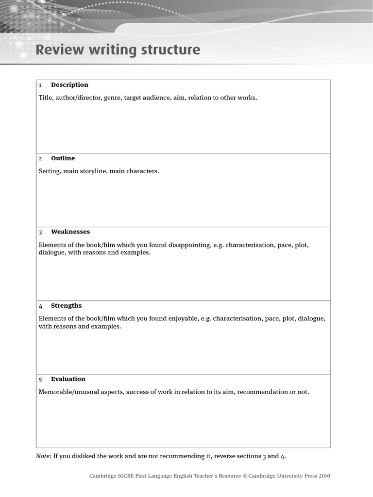 CIE iGCSE English Lang - Review Writing | PDF | Career & Growth ...