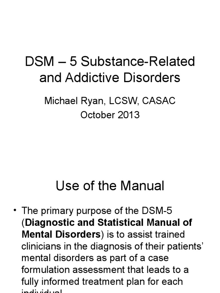 DSM 5 | PDF | Substance Use Disorder | Substance Abuse