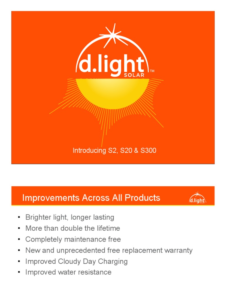 New Product Introduction D.light Solar | PDF | Battery (Electricity ...