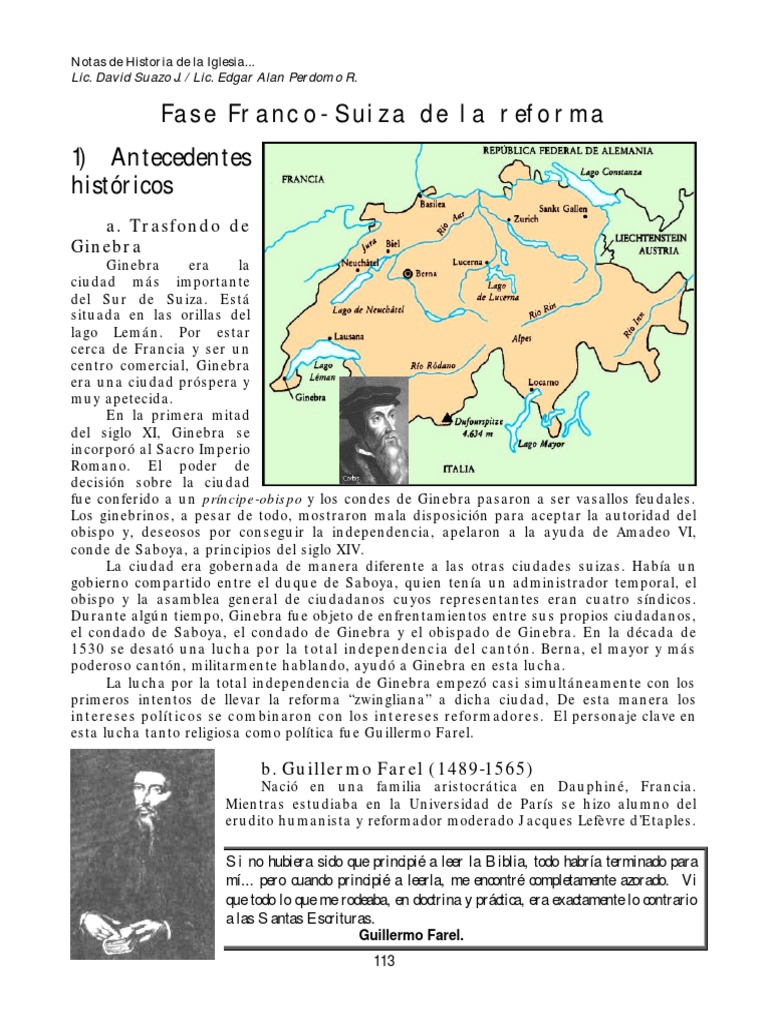 Fraze Franco: Suiza de La Reforma. | PDF | John Calvin | presbiterianismo