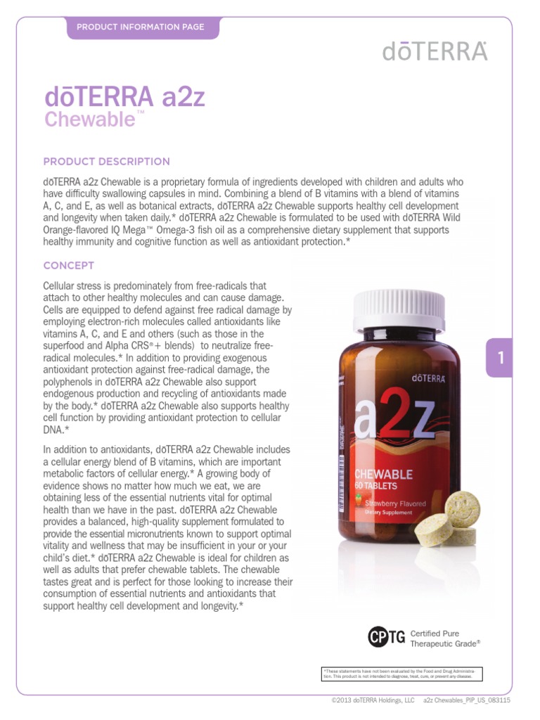 A2Z Chewable Product Information Page | Antioxidant | Vitamin