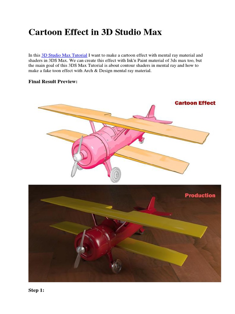 3D Studio Max Cartoon Shader Tutorial | PDF | Rendering (Computer Graphics) | Shader