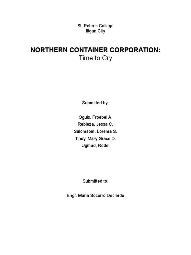 Northern Container Corporation | PDF | Economies | Business