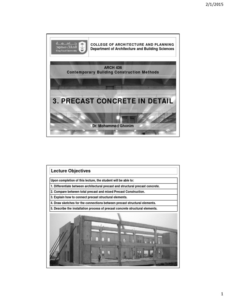 3 - Precast Concrete in Detail | PDF | Precast Concrete | Column