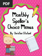 4th Grade Spelling Choice Board Freebie | PDF