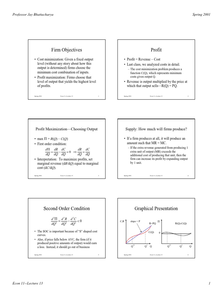 Lecture13 PDF | PDF | Supply (Economics) | Marginal Cost