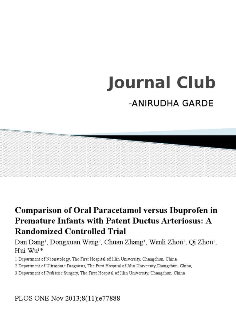 Journal Club PDA | PDF | Preterm Birth | Medicine