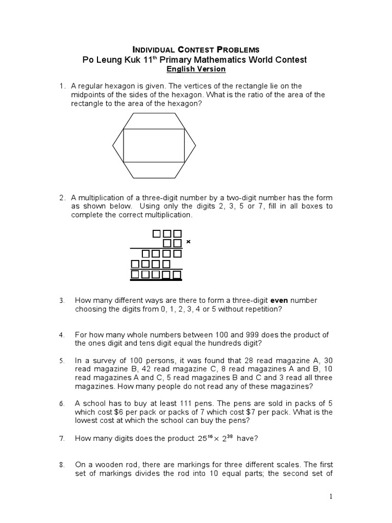PMWC Problems | PDF | Teaching Mathematics | Science