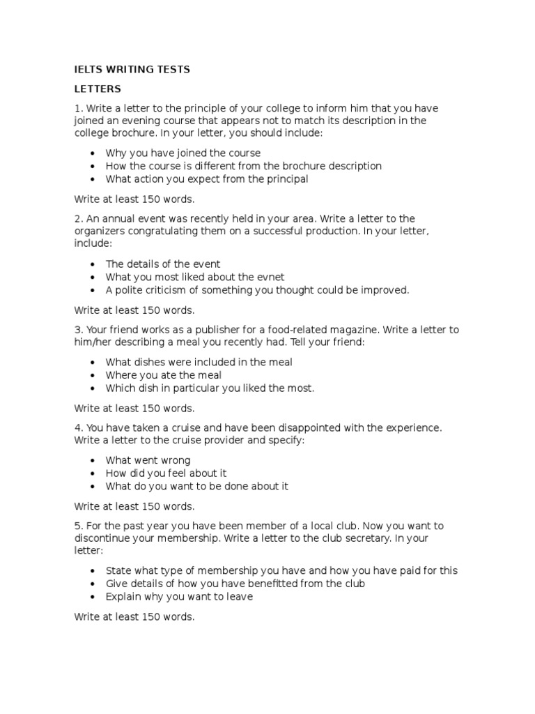 Ielts Writing Tests | PDF | International English Language Testing ...