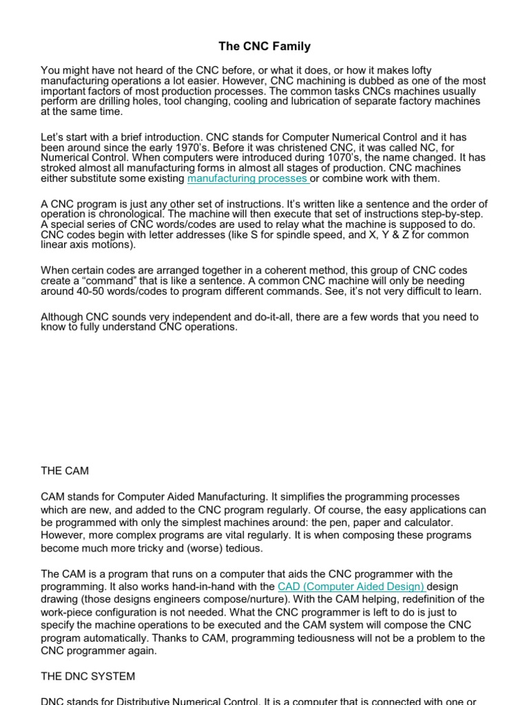 The CNC Family | PDF
