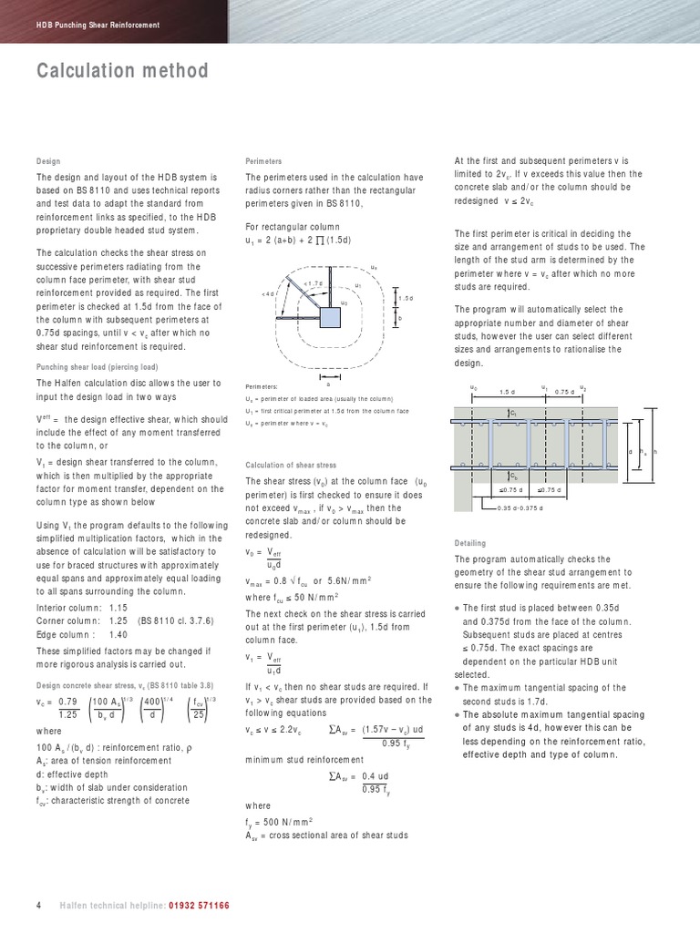Calculation Method of Punching Shear | PDF | Column | Software
