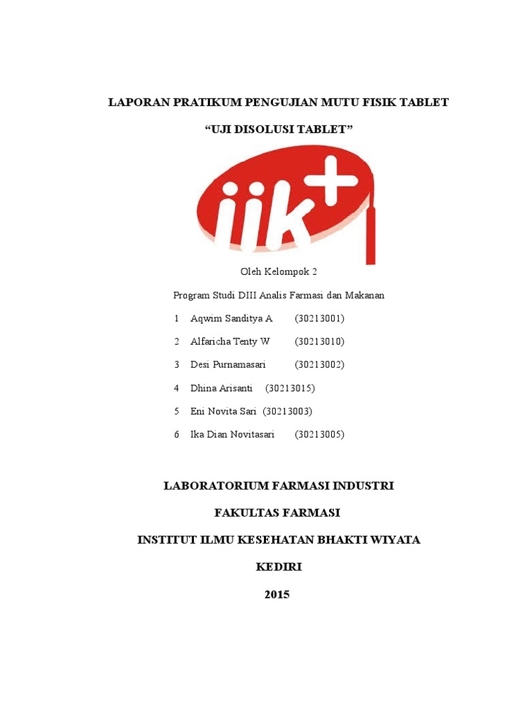 Uji Disolusi Tablet | PDF