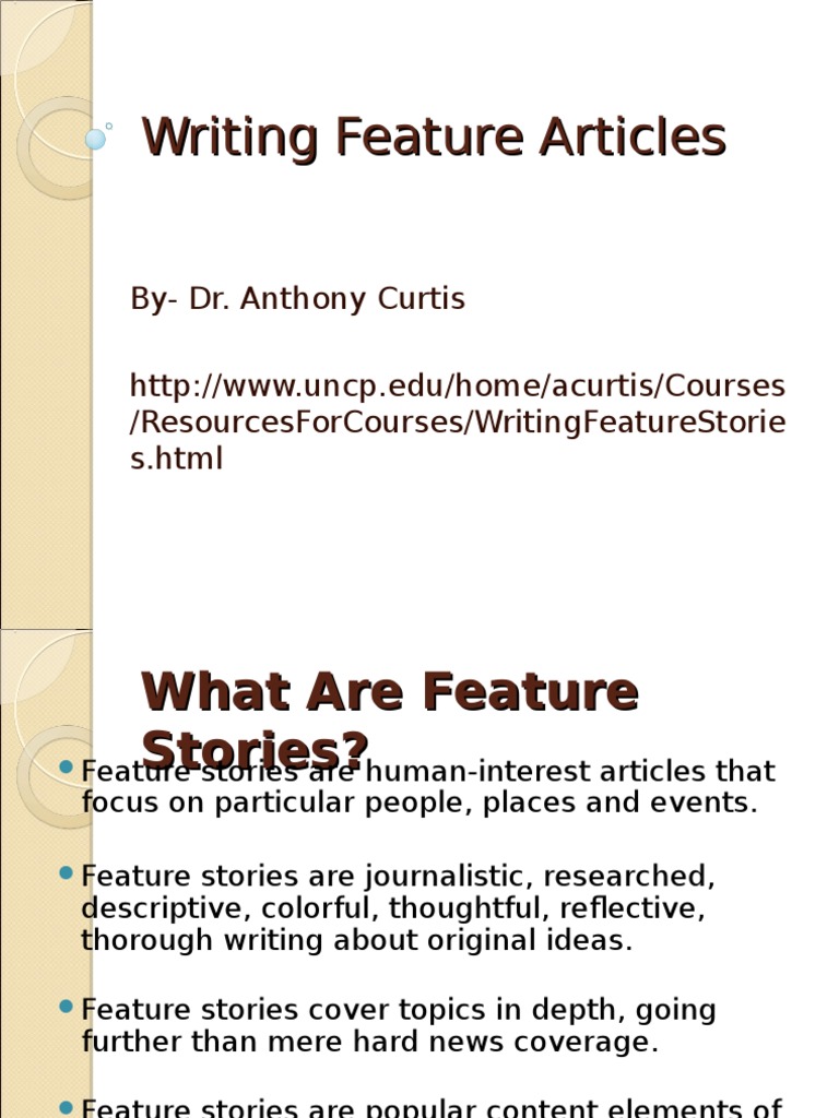 Writing Feature Articles | PDF | News | News Media