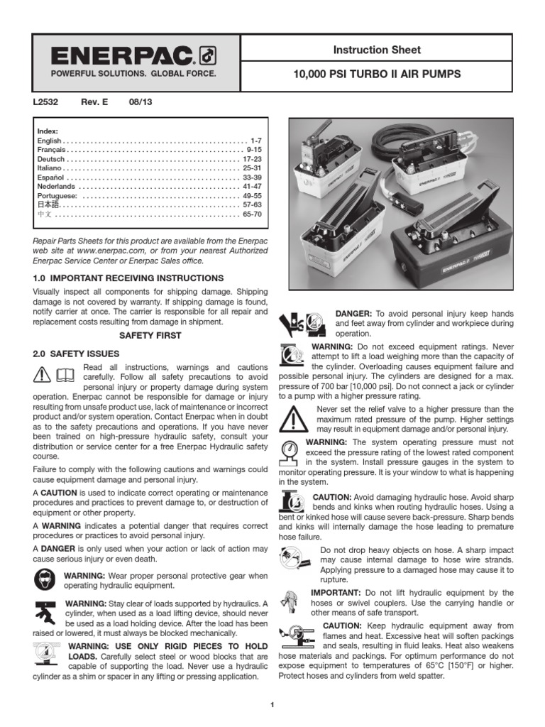 Enerpac PATG1102N | PDF | Pneumatics | Pipe (Fluid Conveyance)