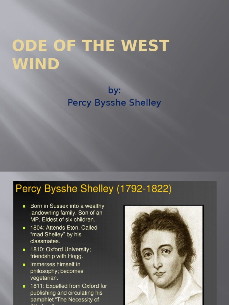 Ode to the West Wind powerpoint analysis | Percy Bysshe Shelley | Poetry