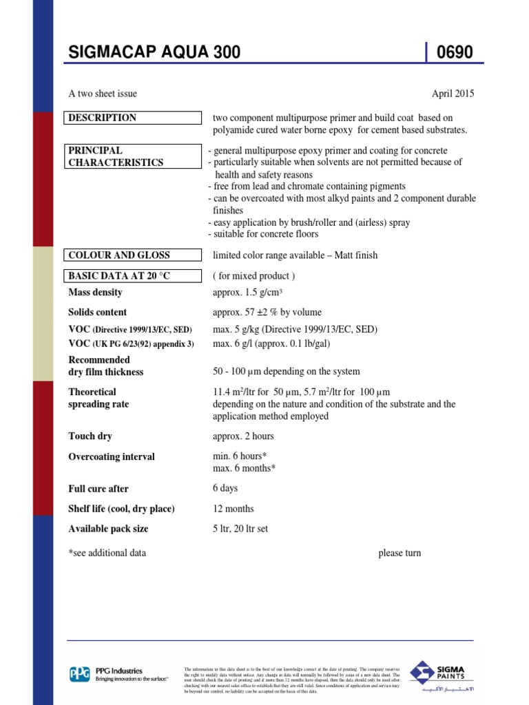 0690 Sigmacap Aqua 300 | PDF | Paint | Industrial Processes