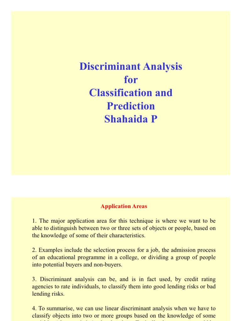 Discriminant Analysis | Statistical Classification | Variable (Mathematics)