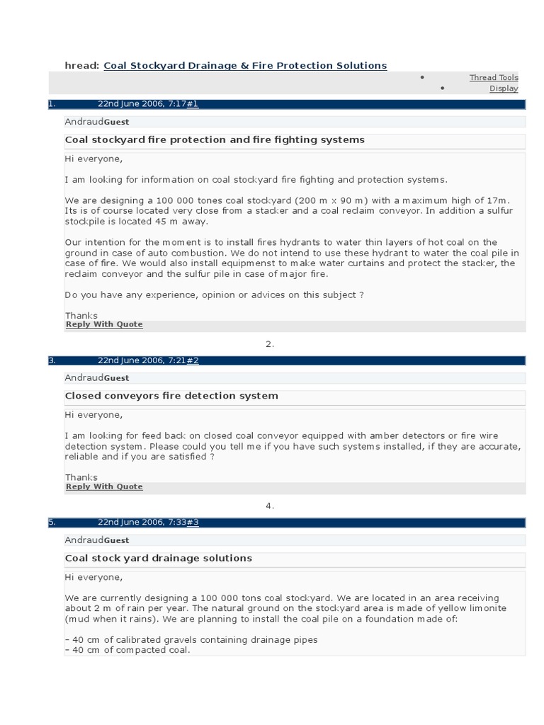 Coal Stockyard Fire Protection and Fire Fighting Systems | PDF | Coal ...
