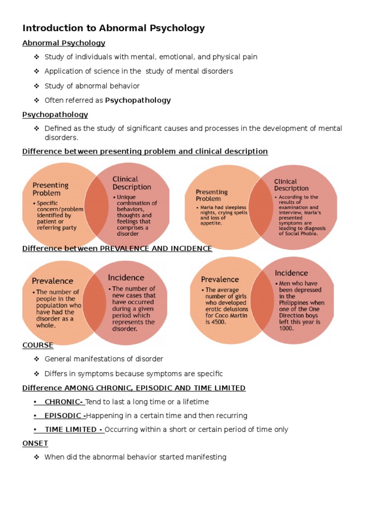Overview of Abnormal Psychology Concepts | PDF