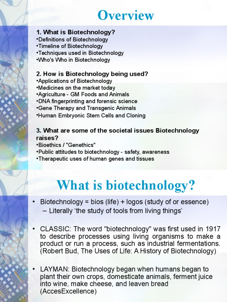 Introduction to Biotechnology | PDF | Biotechnology | Genetics
