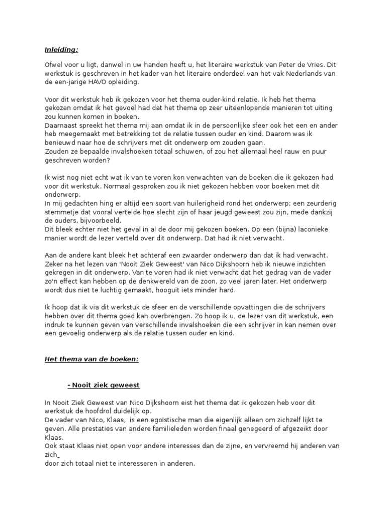 Boekverslag Nederlands Havo | PDF