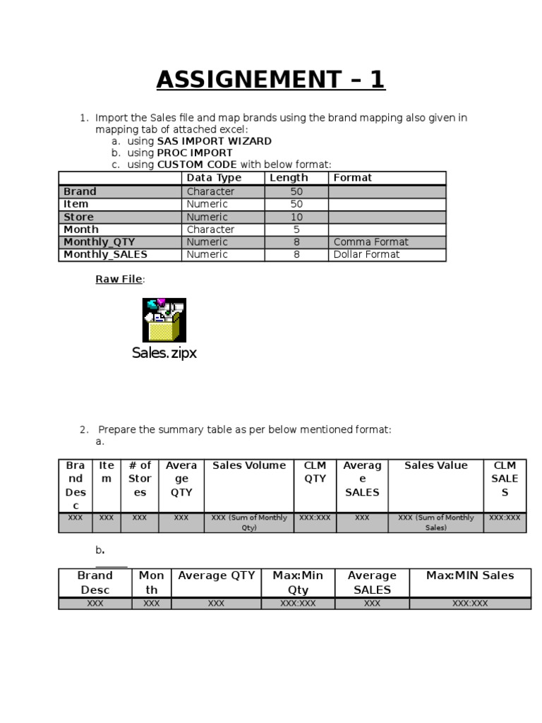 SAS Assignment For Practice PDF Sas Software Computer Data
