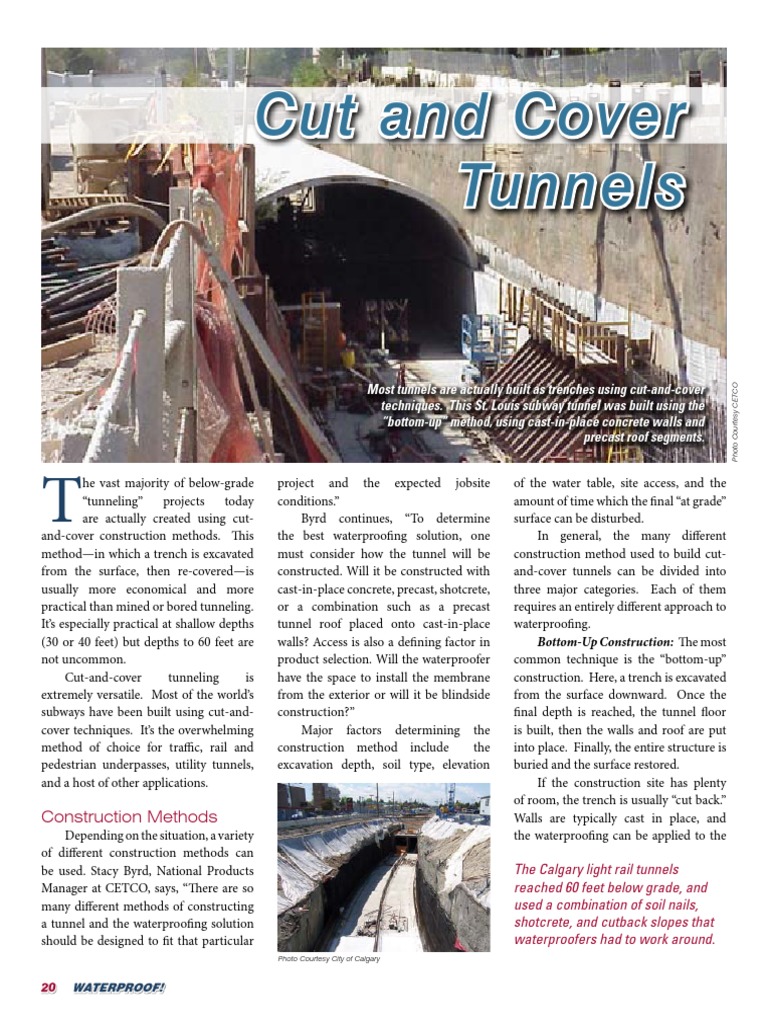Cut and Cover Tunnels | PDF | Tunnel | Precast Concrete