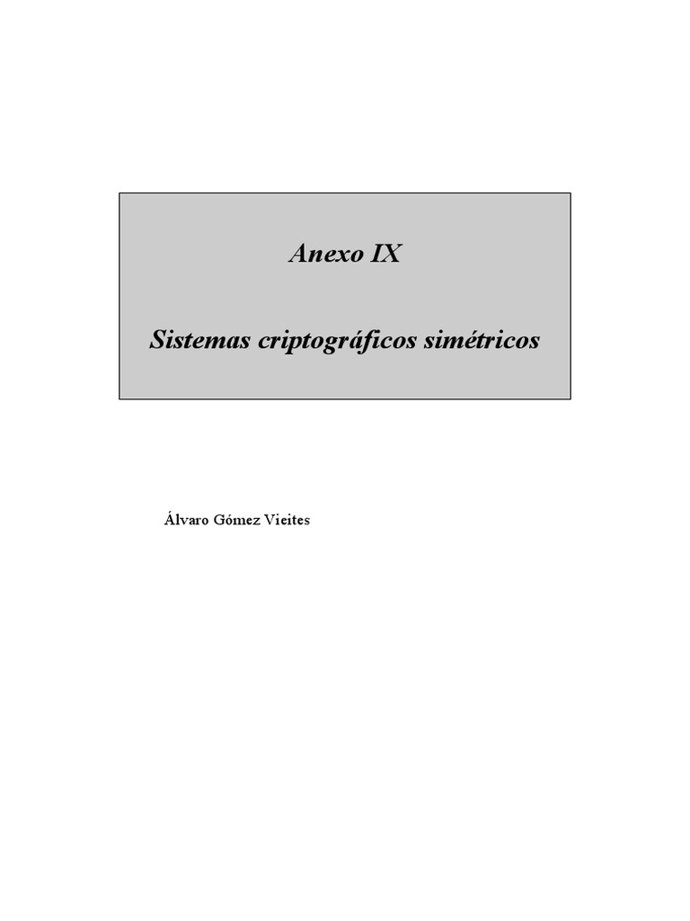 Sistemas Criptográficos Simétricos | PDF | Clave (criptografía) | Criptografía