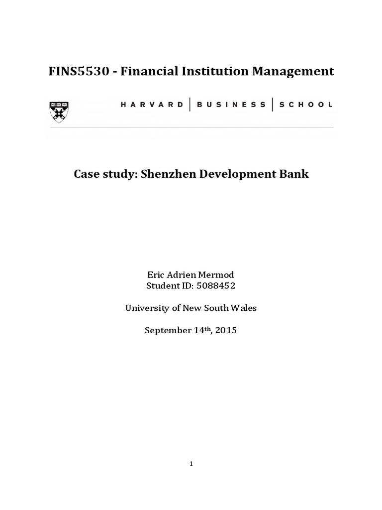 Shenzhen Development Bank Case Solution | PDF | Capital Requirement ...