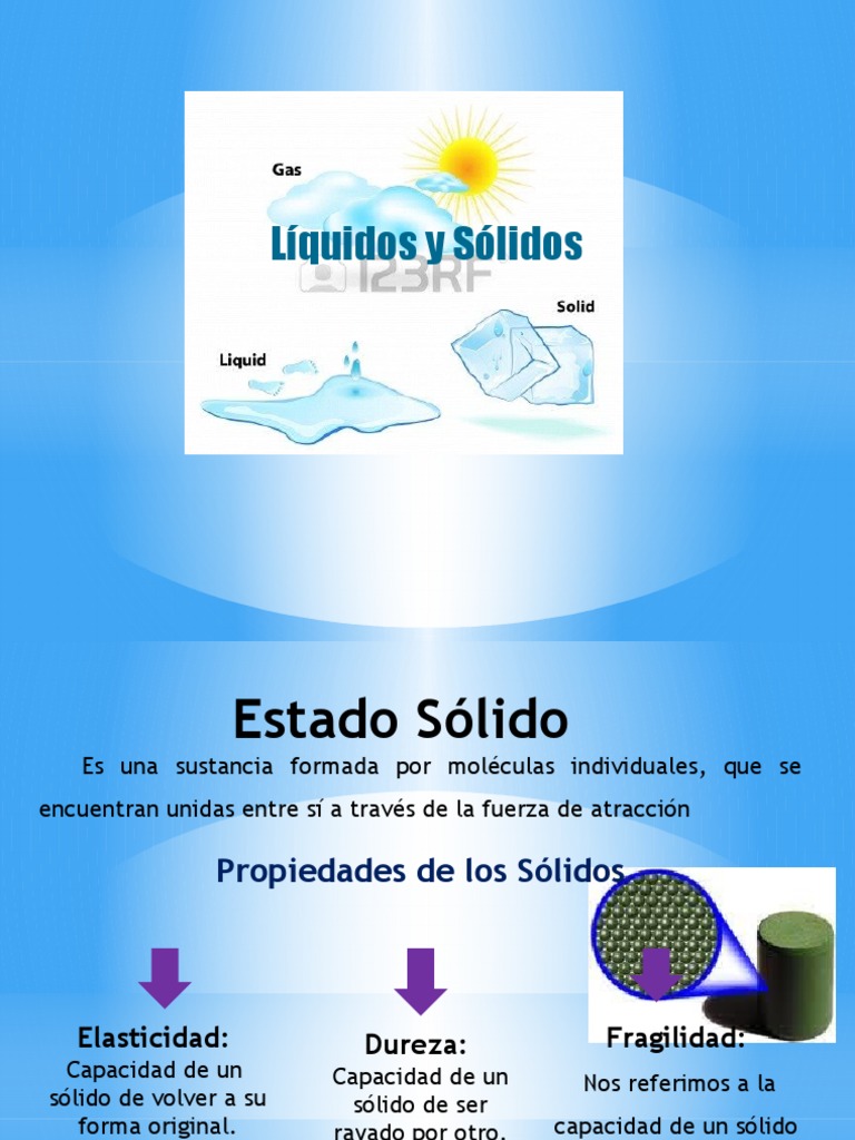 Presentación Estado Liquido, Solido y Gaseoso | PDF | Líquidos | Evaporación