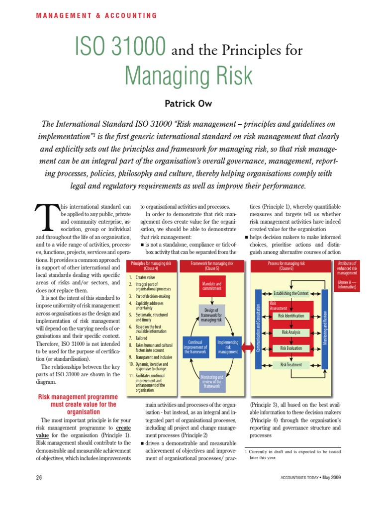 ISO31000:2009 and Principles For Managing Risk | PDF | Risk Management ...