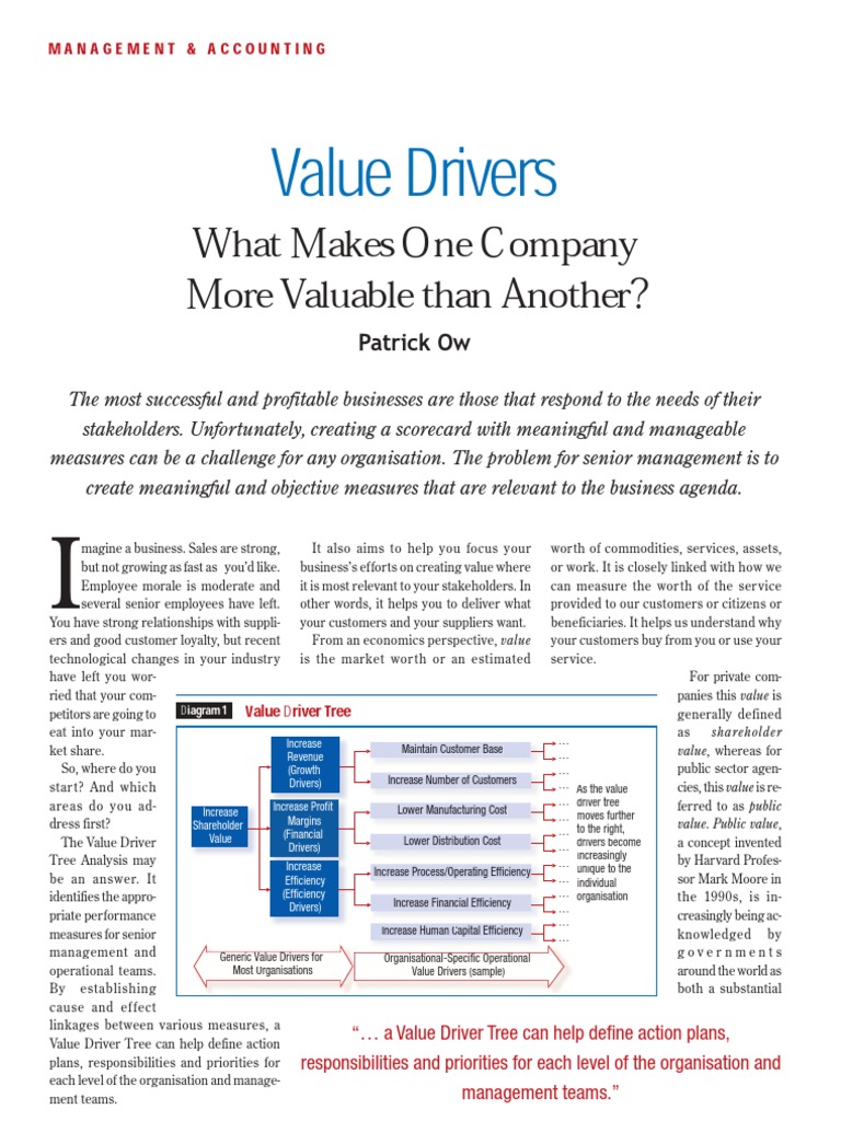 Value Drivers - What Makes An Organisation Valuable | PDF | Stakeholder ...