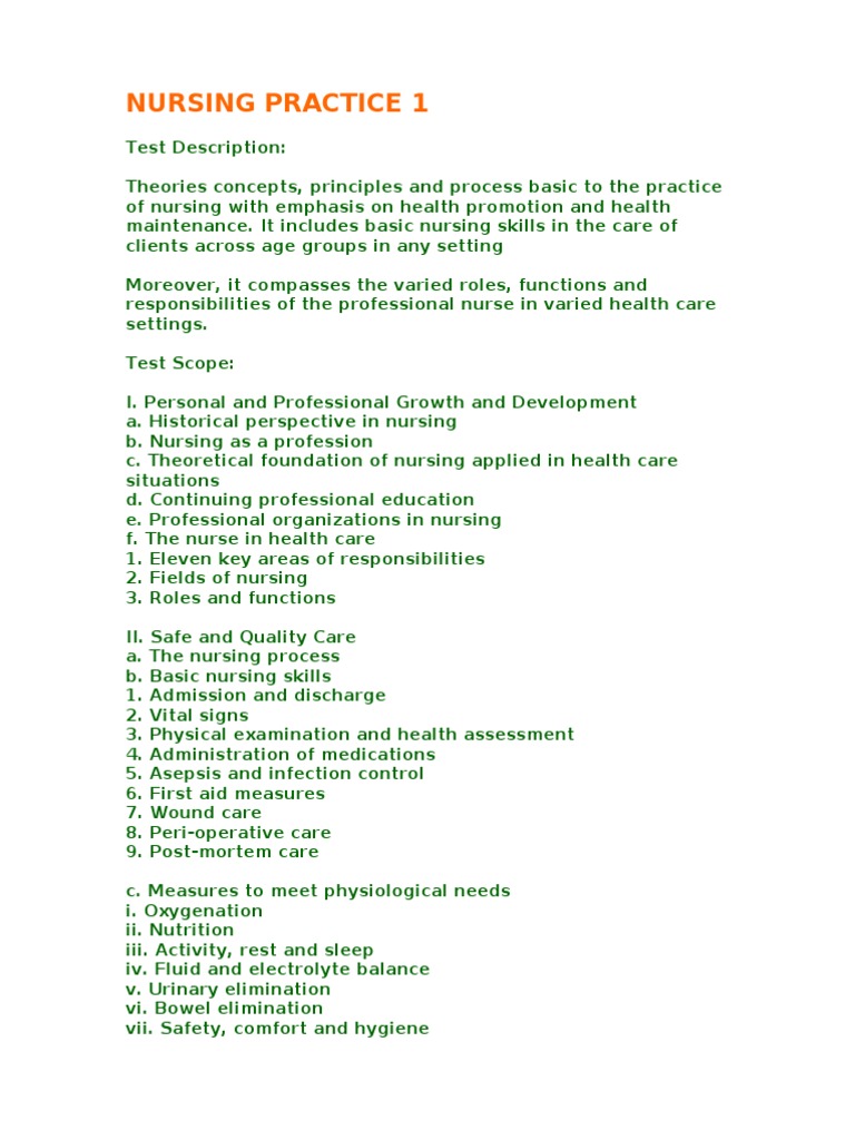 PNLE Test Plan | Nursing | Health Education