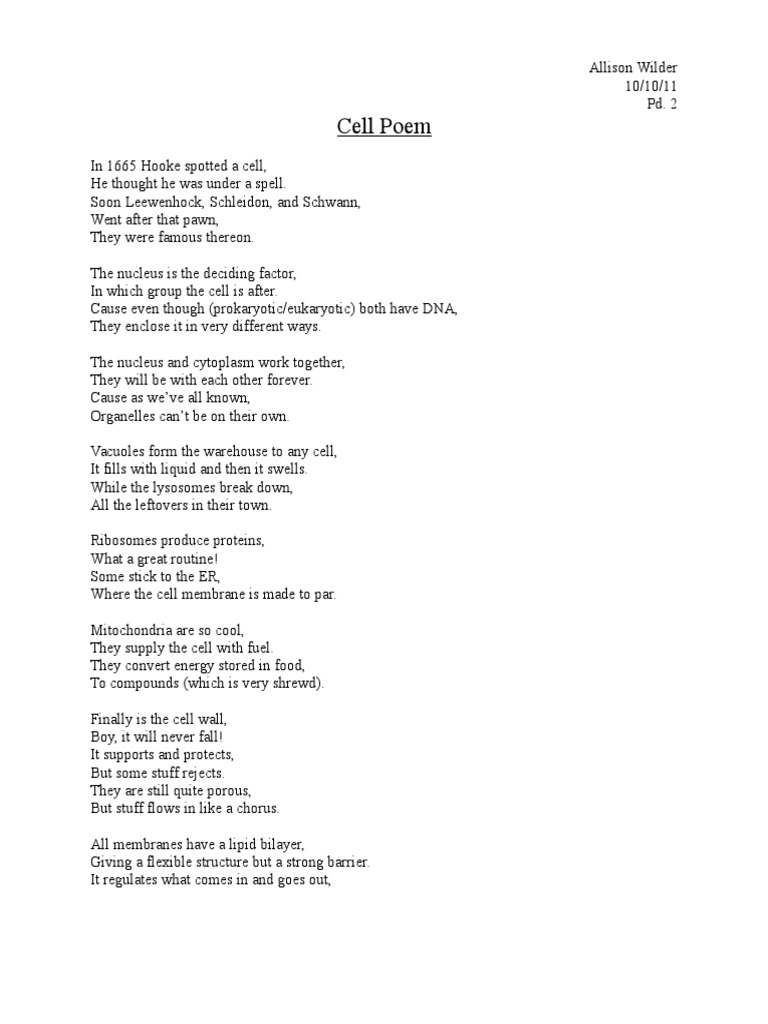 Cell Poem | PDF