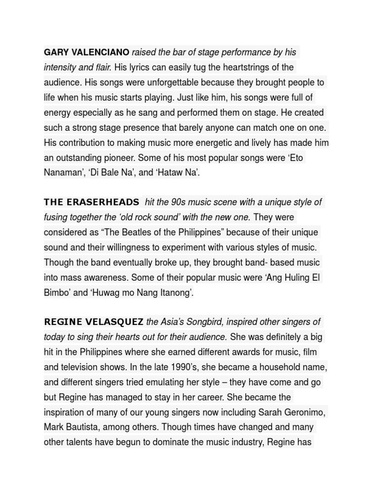 Opm Filipino Composers | Download Free PDF | Philippines | Performing Arts