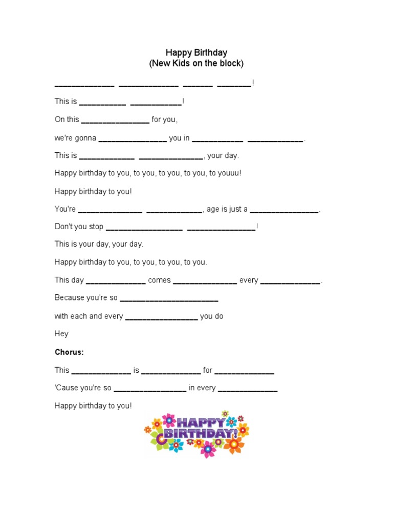 Happy Birthday!!! Fill in The Blanks | PDF