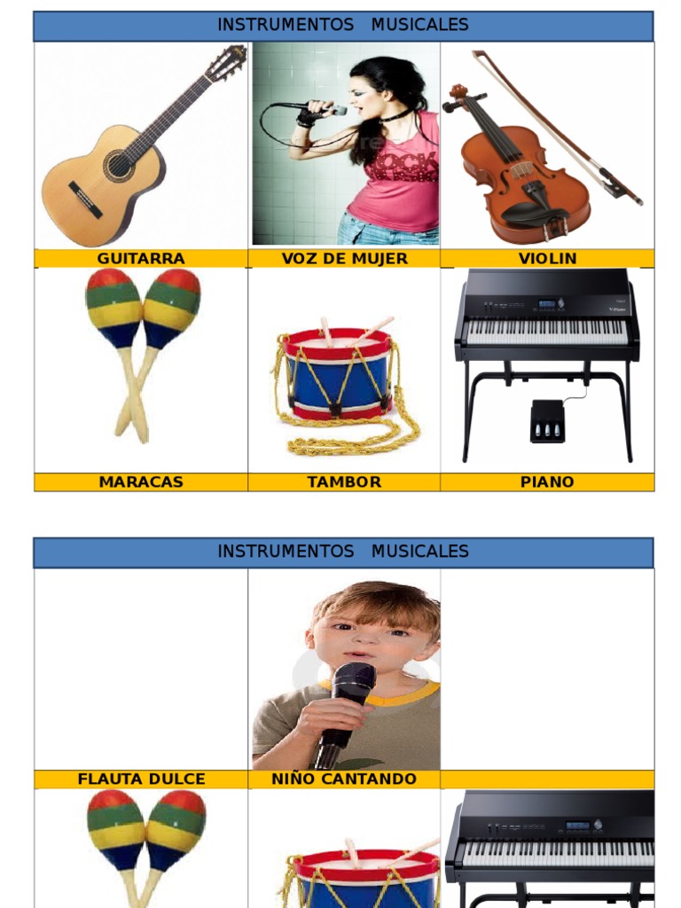 Lotería de Instrumentos Musicales | PDF