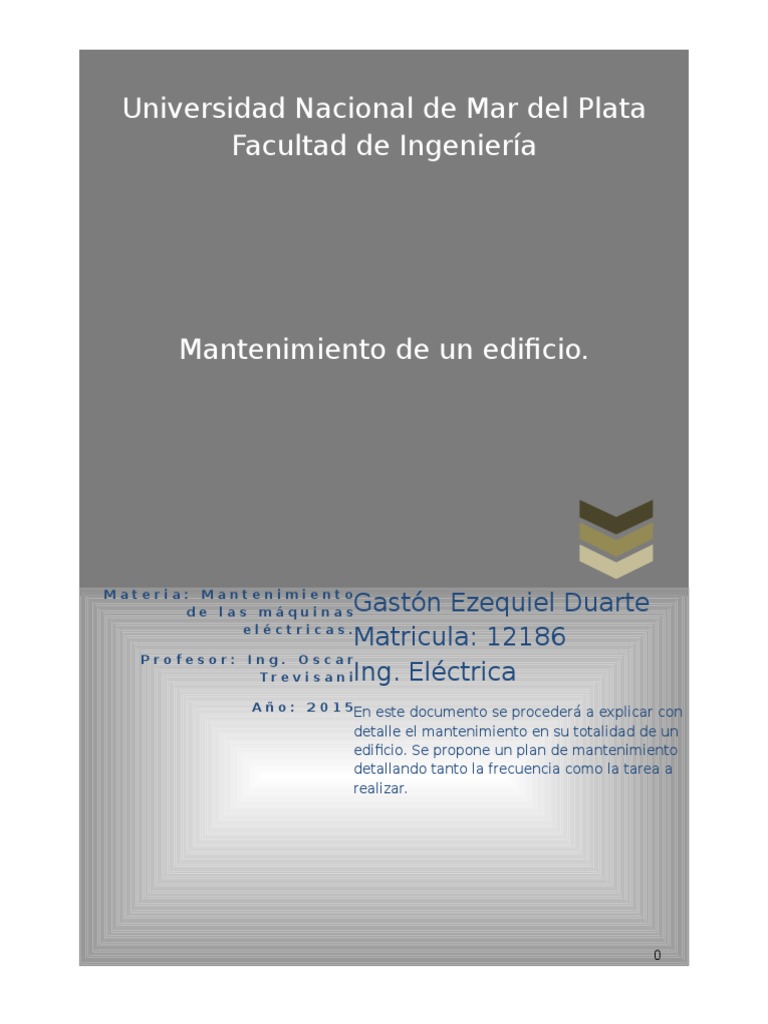 Plan Mantenimiento de Un Edificio | PDF | Ingeniería de Edificación ...