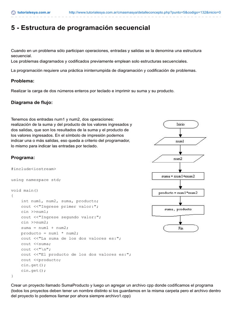 5 - Estructura de Programación Secuencial | PDF