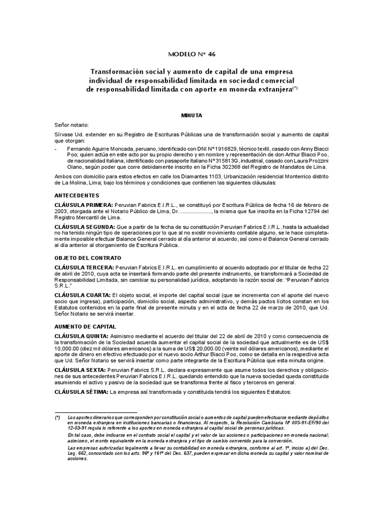 Modelo Contrato | PDF | Sociedad de responsabilidad limitada | Bancos