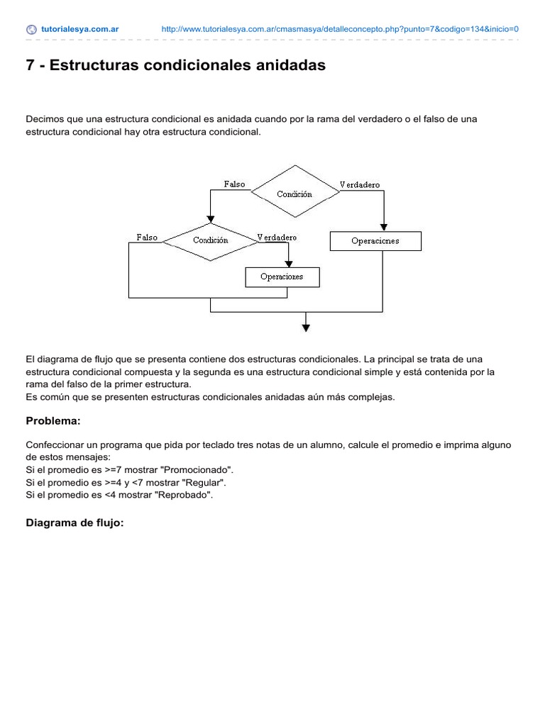 7 - Estructuras Condicionales Anidadas | Comillas | Entero | Prueba ...