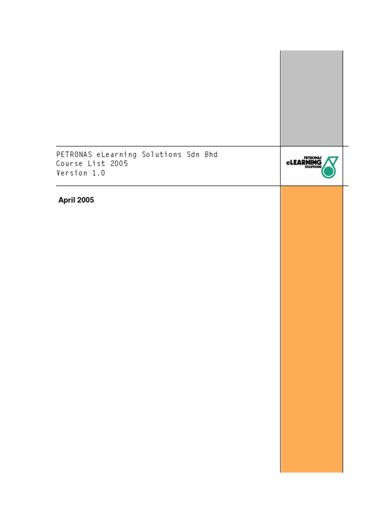 PETRONAS Elearning Course List 2005 | PDF | Ibm Notes | Leadership