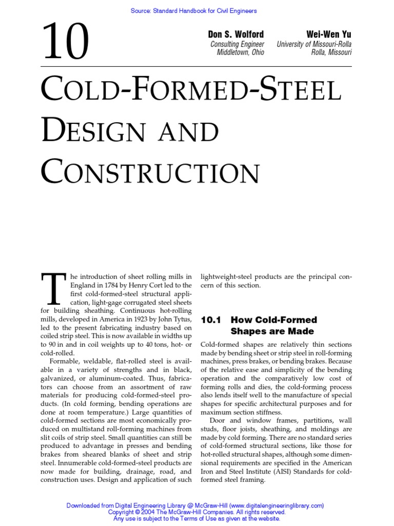 Cold Formed Steel | PDF | Welding | Construction