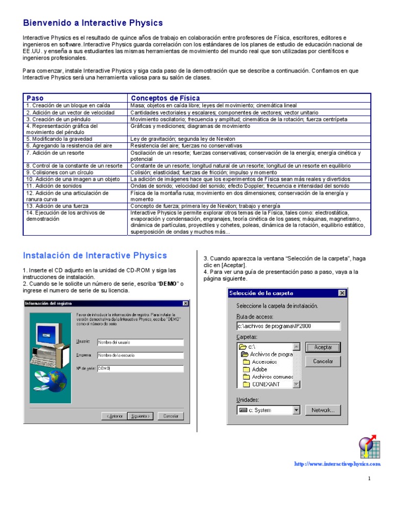 Manual Del Interactive Physics | PDF | Movimiento (física) | Point and ...