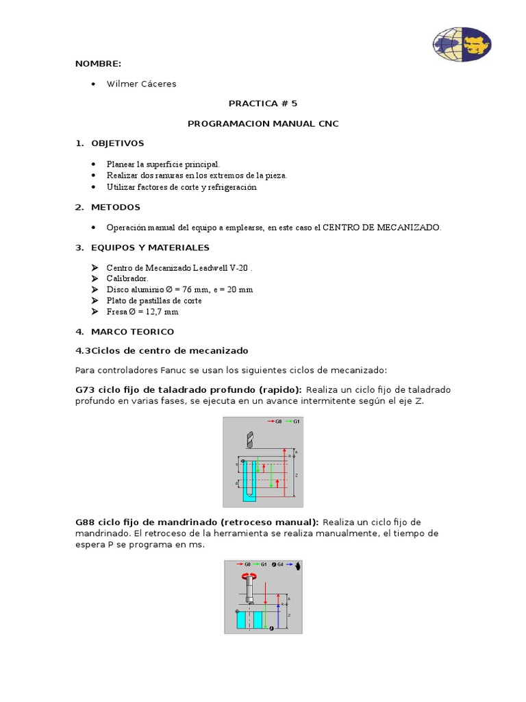 Practica 5 CNC | PDF | Perforar | Control numerico
