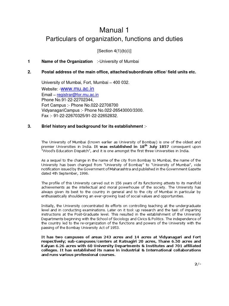 RTI Manual 1 | PDF | College | Academia