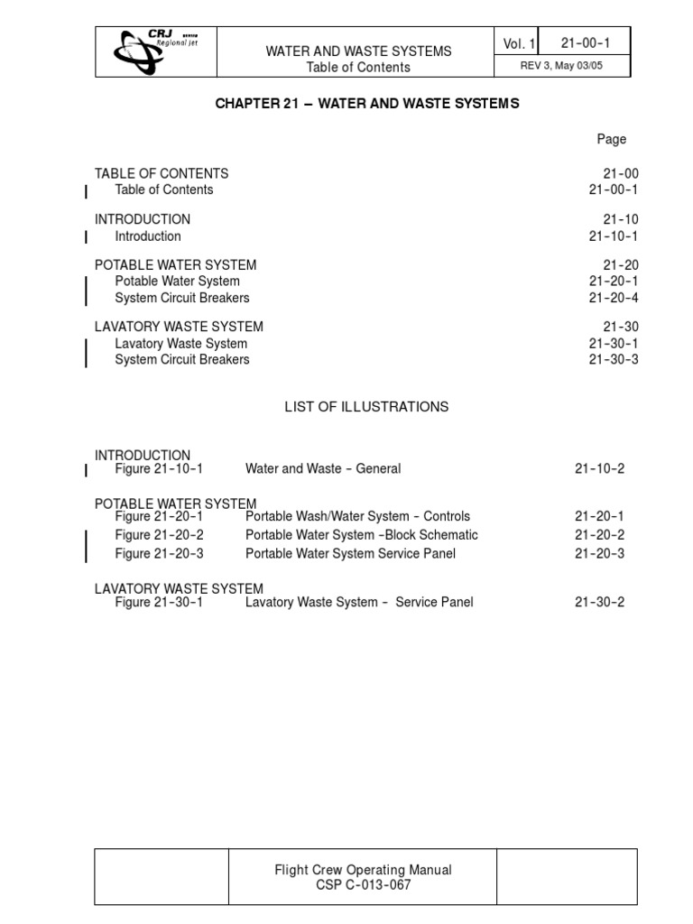 Chapter 21 - Water and Waste Systems: REV 3, May 03/05 | PDF | Toilet ...