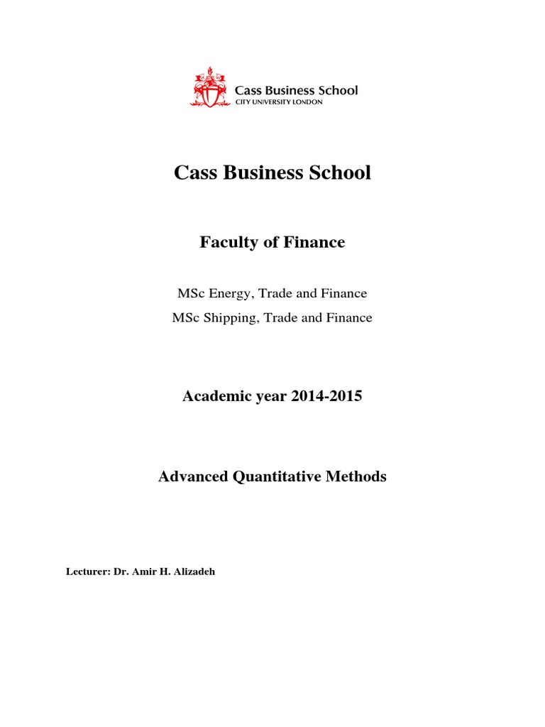 Advanced Quantitative Methods | PDF | Heteroscedasticity | Errors And ...