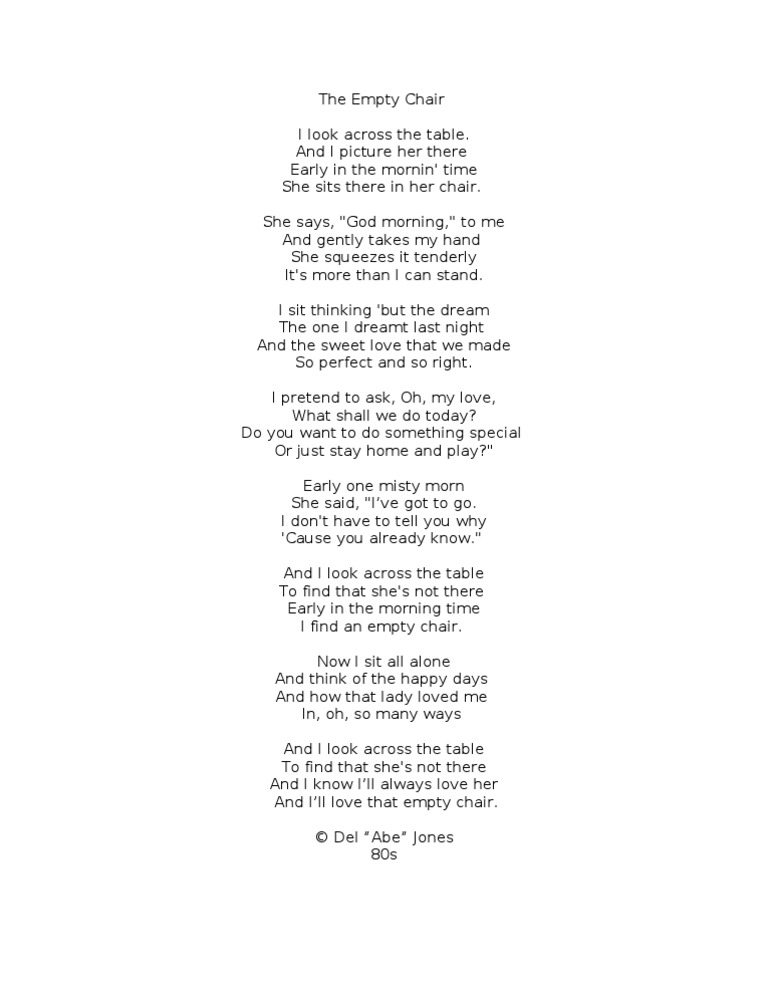 The Empty Chair Poem | PDF | Poetry